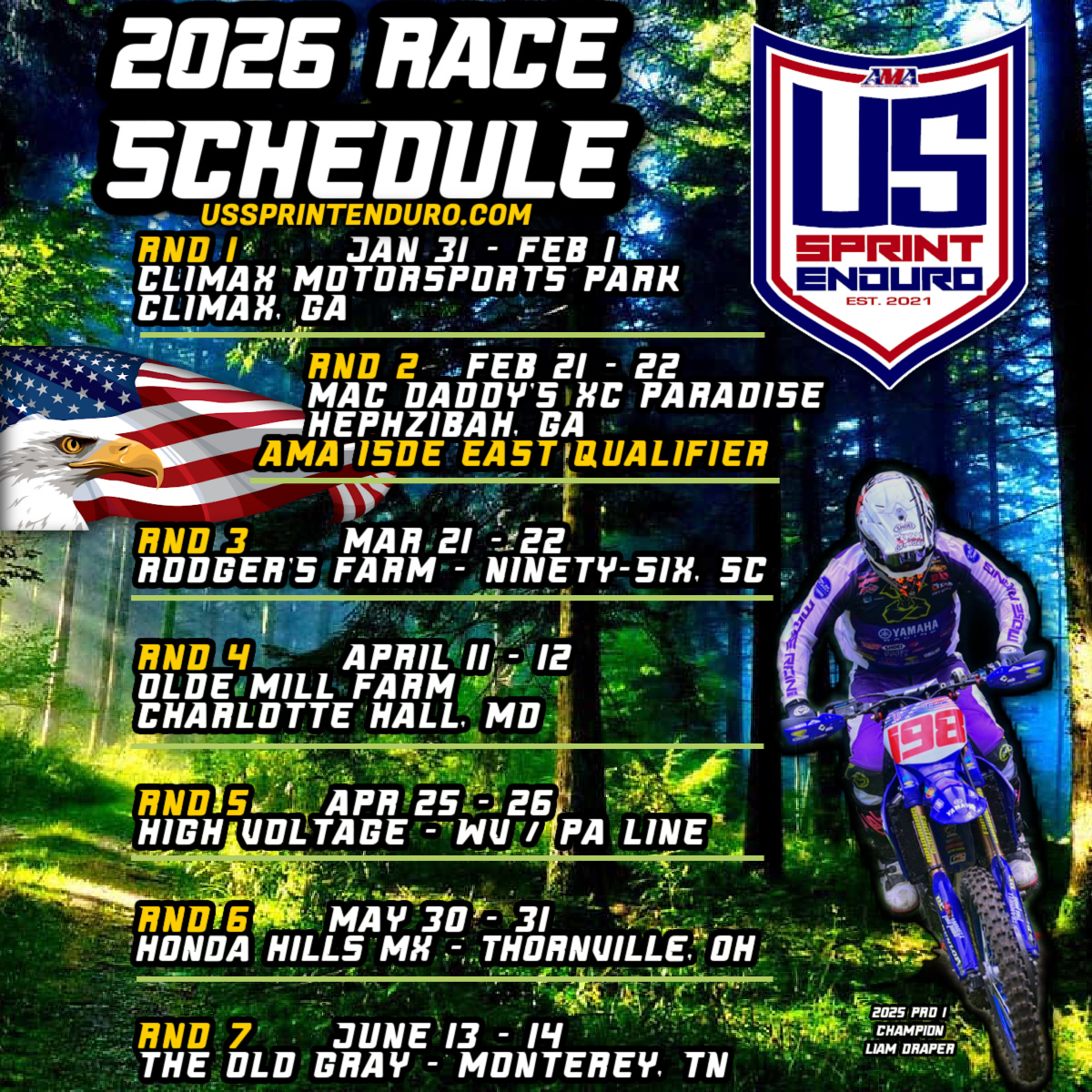 2026 race schedule – The Nation's Premier Sprint Enduro Series